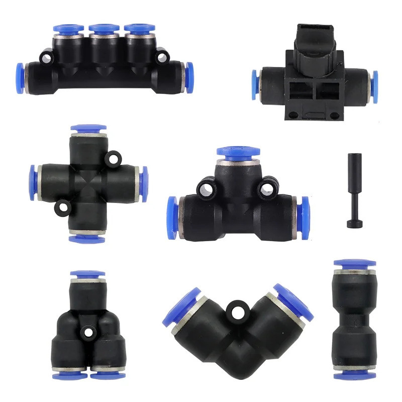 Pneumatic Tube Connector Push-In Slide Lock Hose Connector 4mm 6mm ...