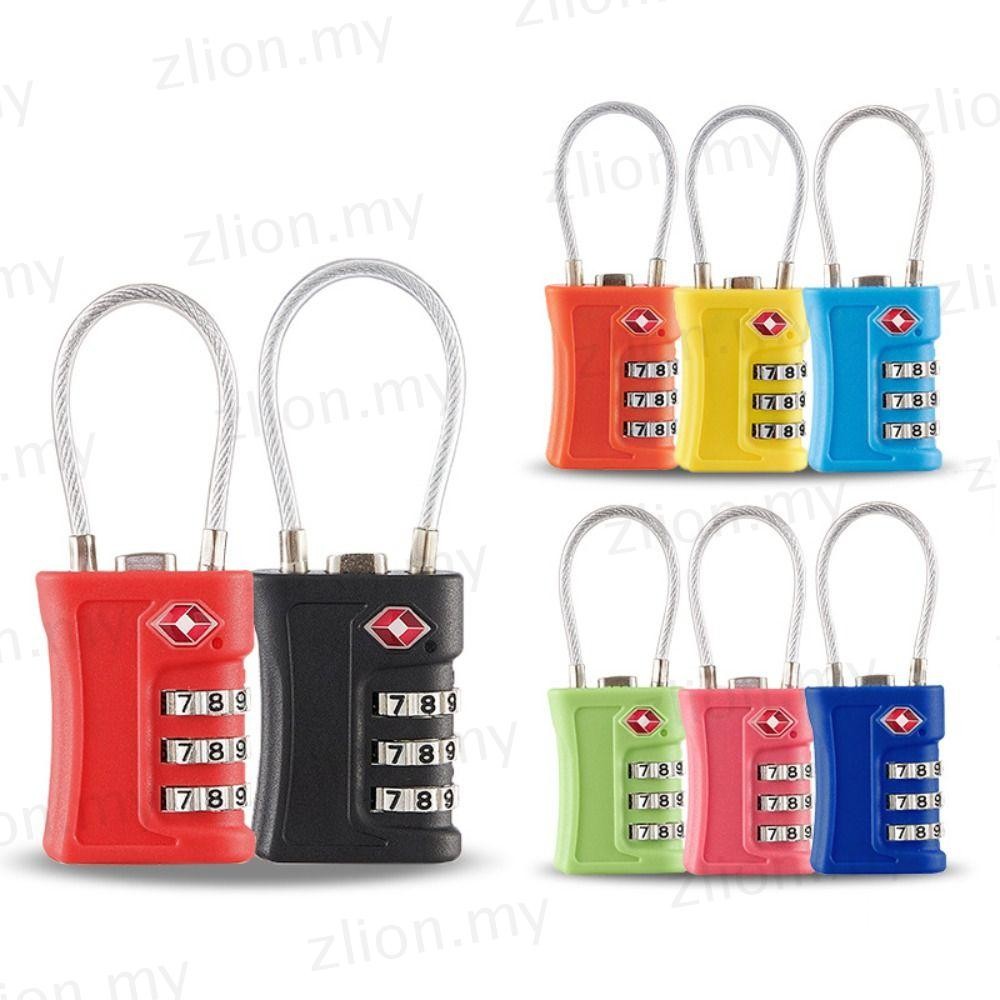 ZLION 3 Digit Combination Lock, TSA Wire Rope Customs Password Lock ...