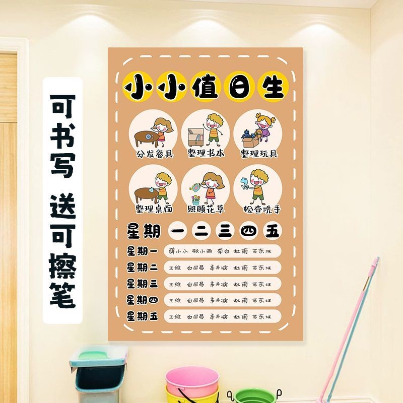 教室装饰Classroom decoration学校班级劳动角装饰教室卫生角布置小小值日生小学幼儿园室内墙贴新款现货25.5.6 ...