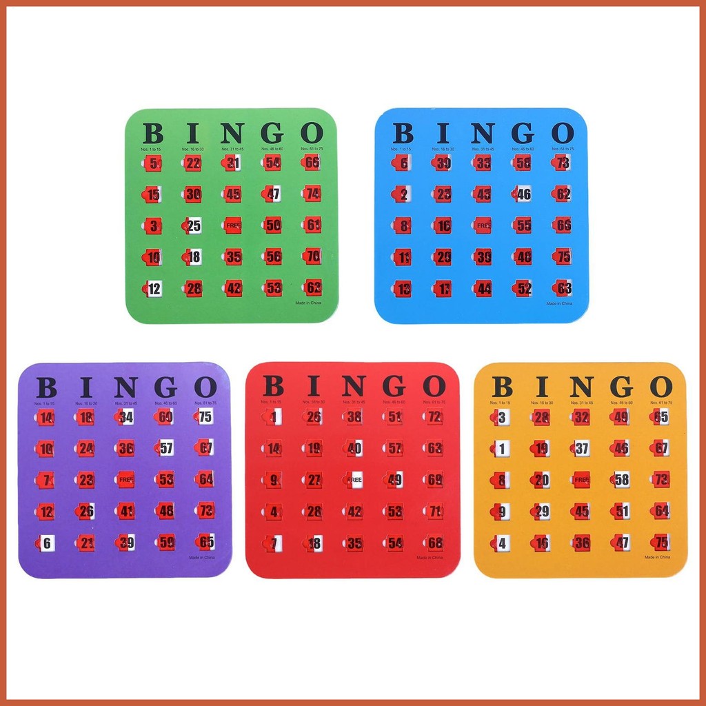 Bingo Cards Reusable 5-Pieces Bingo Game With Slide Cards Logic ...