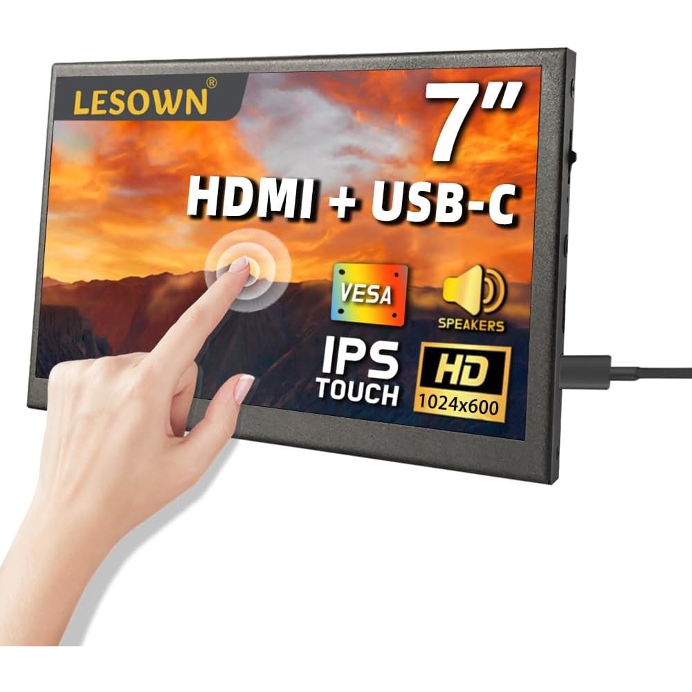 7 inch Small Portable USB C Monitor 7" Capacitive Touchscreen HD ...