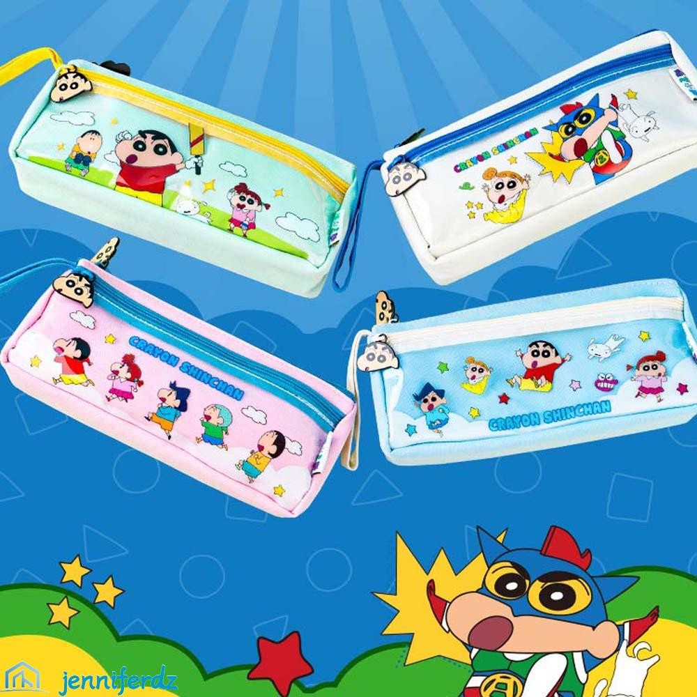 JENNIFERDZ Crayon Shin-chan Pen Case, with Front Pocket 2 Layers ...