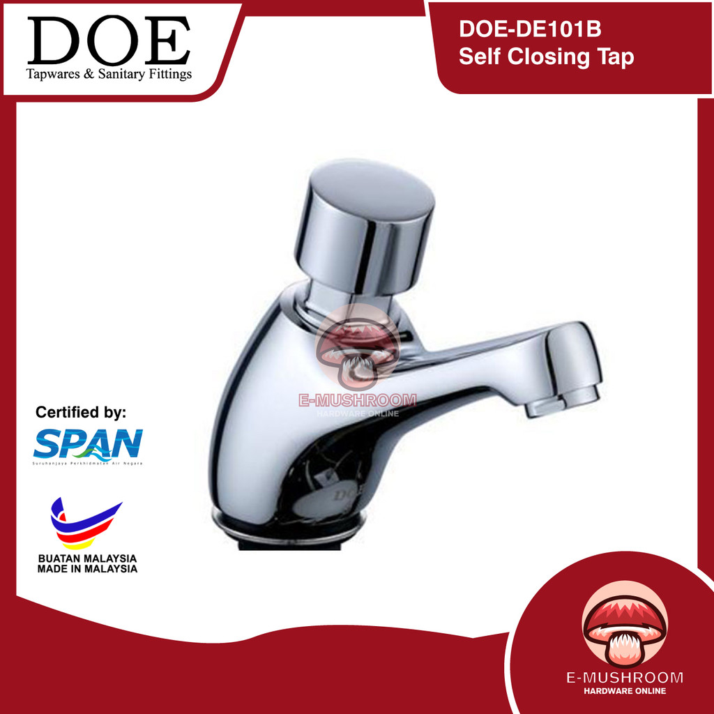 DOE DE101B Manual Self-Closing Basin Tap Basin Faucet Water Tap ...