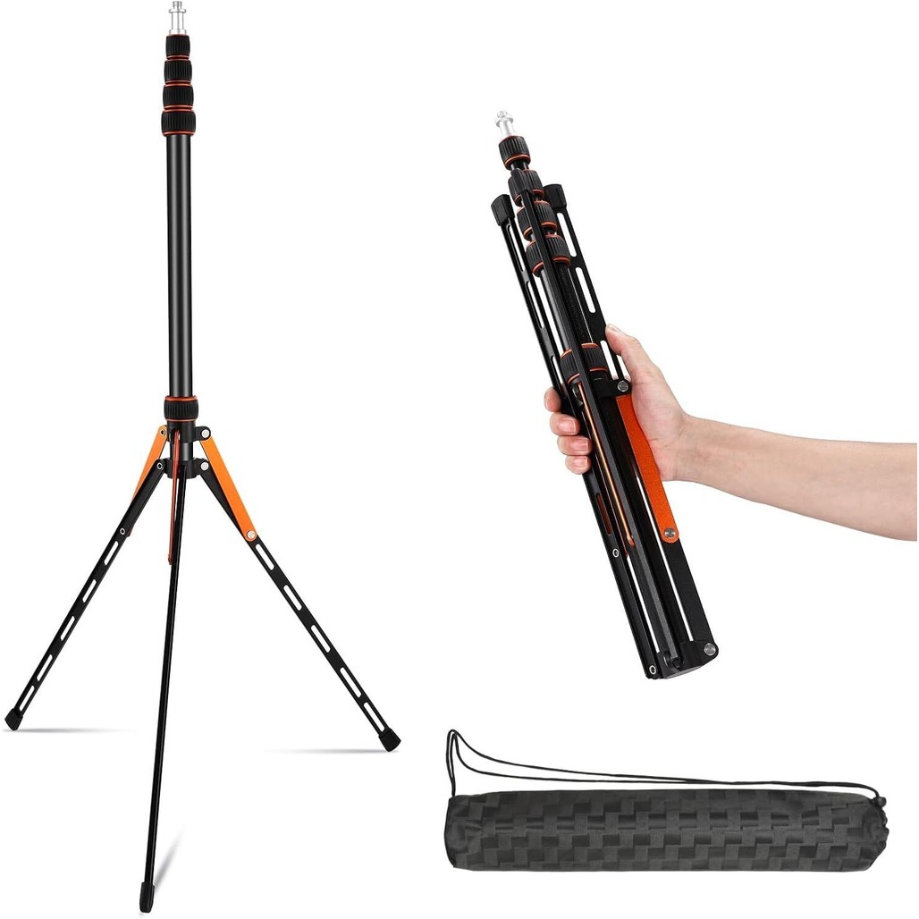 CXG Portable Foldable Aluminum Light Stand 50cm to 220cm Light Weight 0 ...