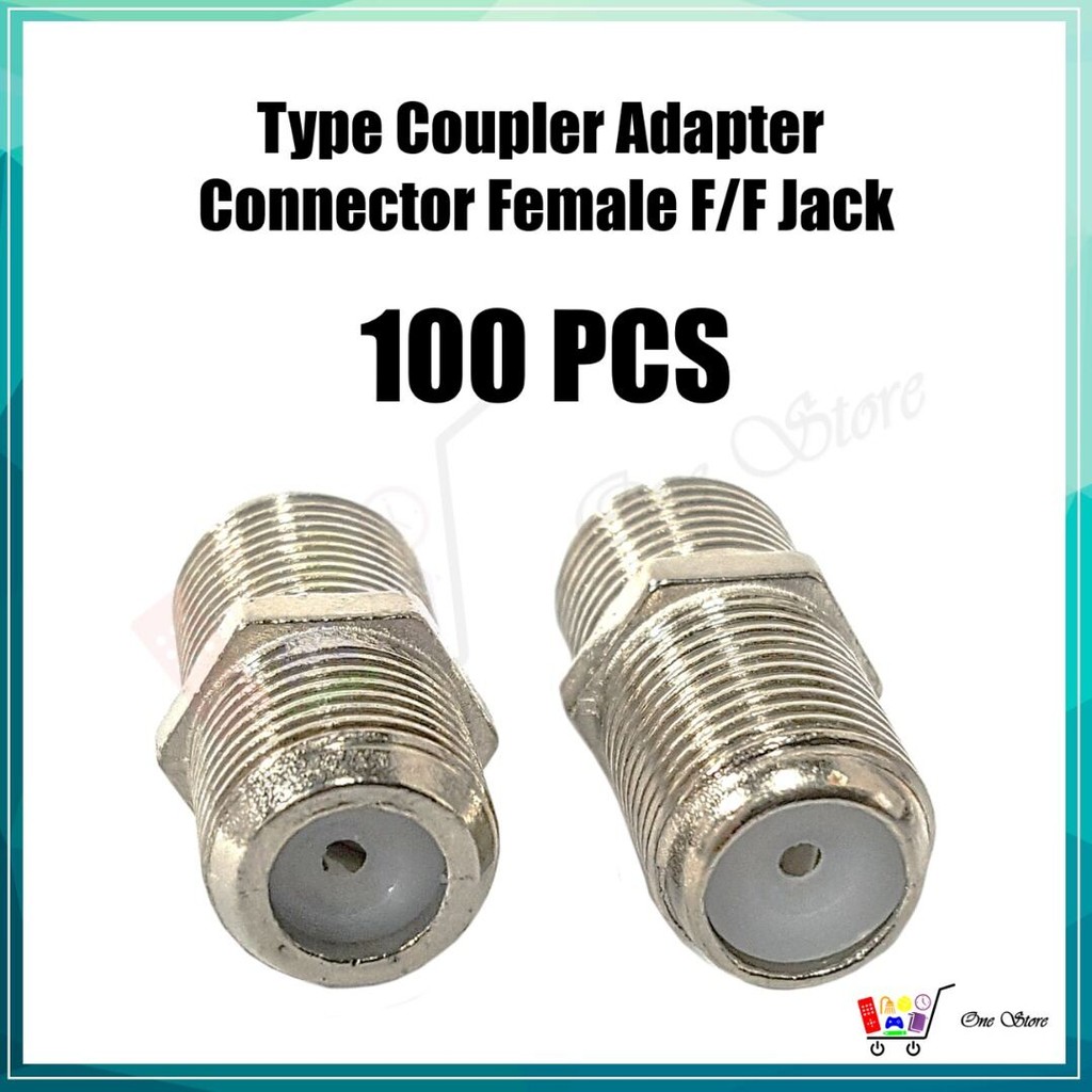 [100pcs] F Type Coupler Adapter Connector Female F/F Jack RG6 Coax ...