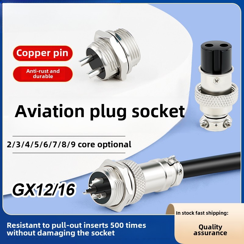 Aviation Plug Socket GX16-2 Core 3 4 5 6 7 8 9 Core Male Female Butt Connector GX12 Connector ...