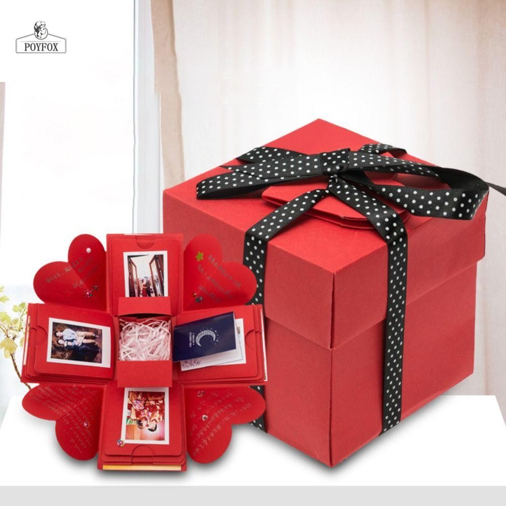 POYFOX Scrapbooking Gift Box, Multi-layer Pop-Up DIY Gift Packaging Box ...