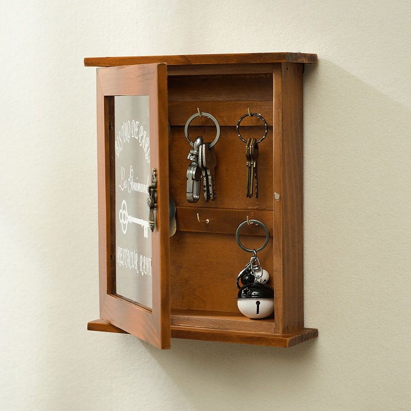 Solid Wood Key Storage Box Wall-Mounted Doorway Living Room Creative ...
