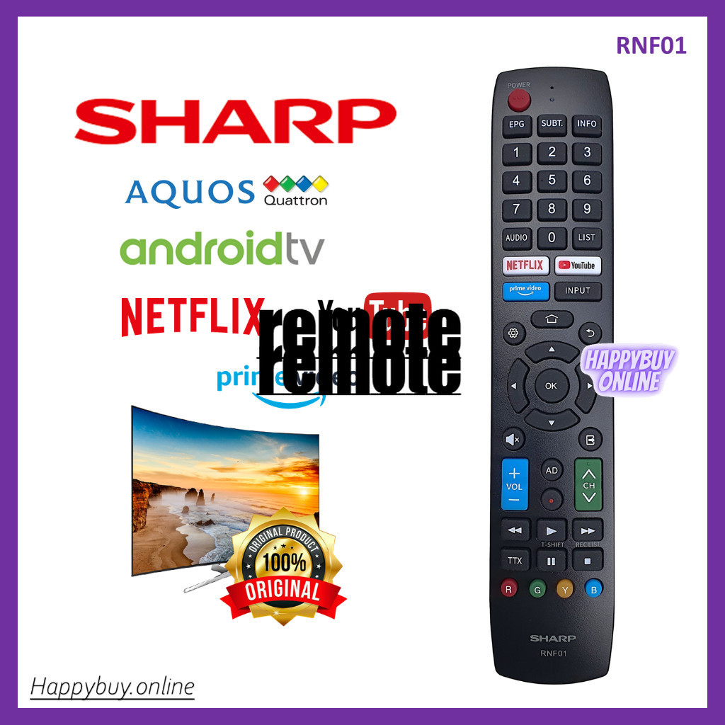 Sharp Aquos Android Smart TV Remote Control RNF-01 SHARP Original ...