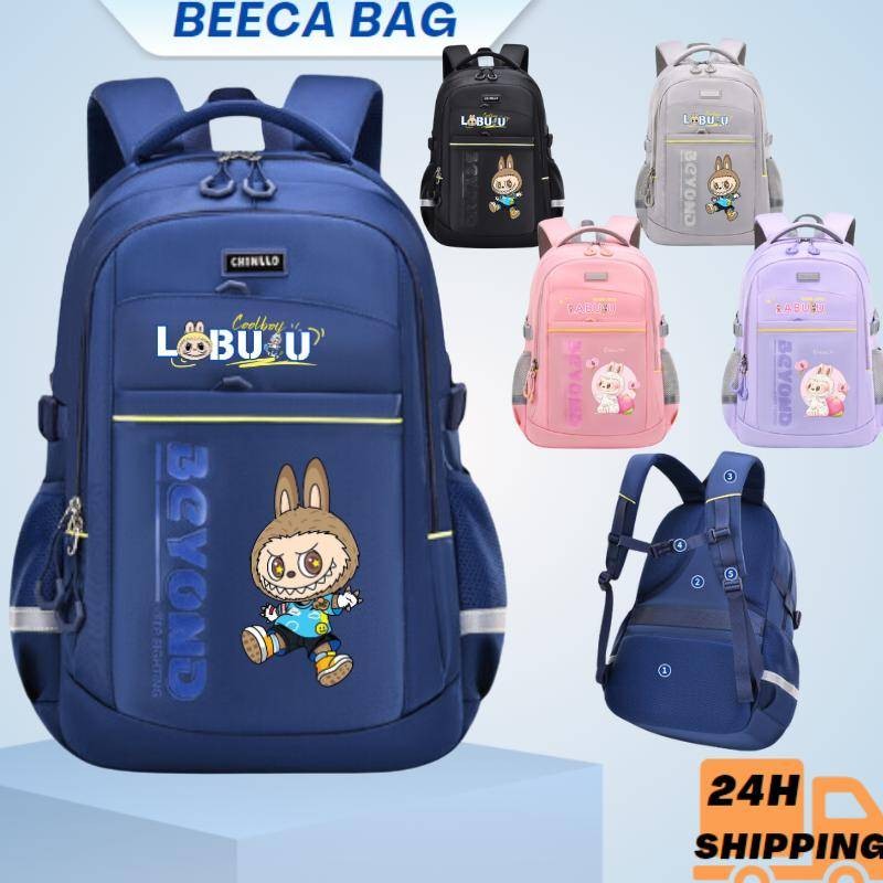 (In stock)Labubu beg sekolah kids backpack school bag waterproof ...