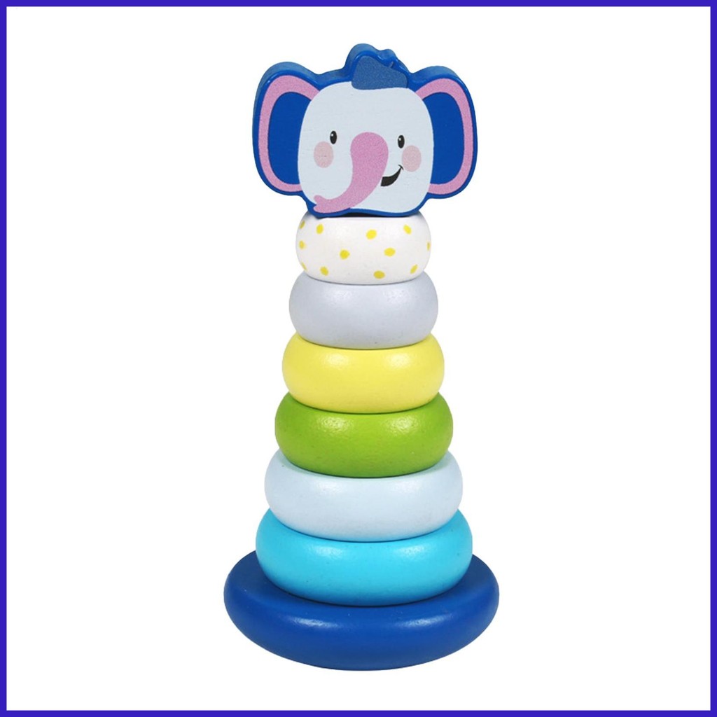 Rainbow Tower Toy Stacking Tower Toy Toddler Building Block Toys ...