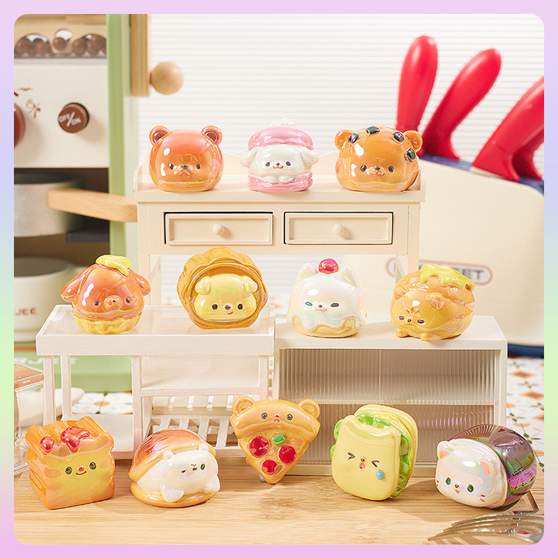 Cute baking animal blind bag figure toy puppy cat cute doll desktop ...