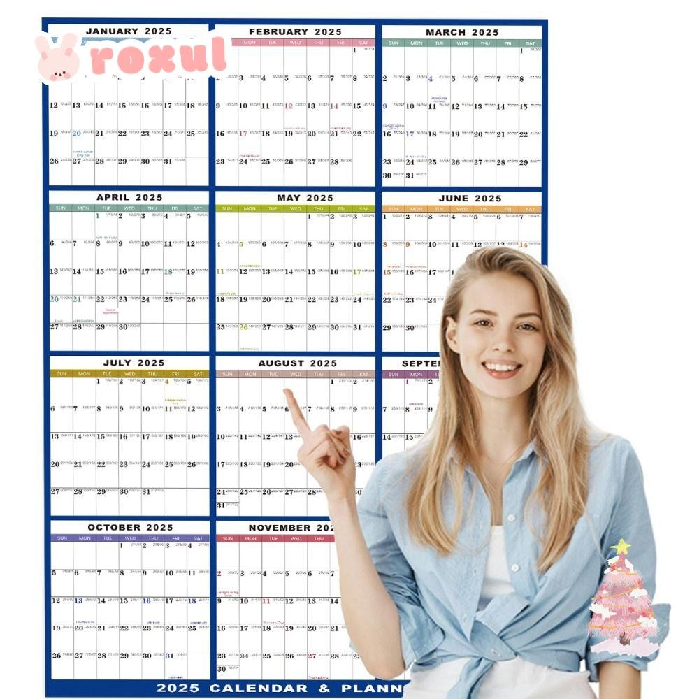ROXUL Planning Wall Calendar, Double-sided Hanging Plan Daily Calendar ...