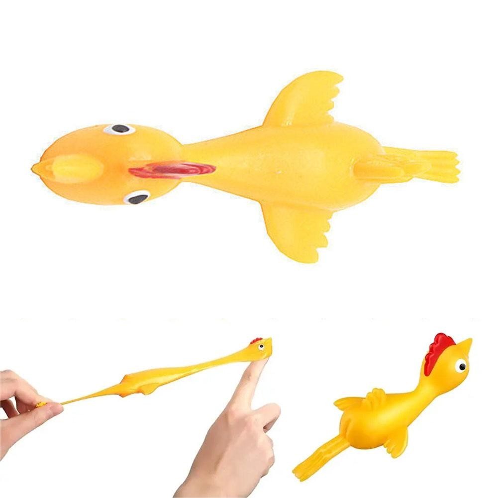 Sticky Flying Rubber Chicken Dinosaur Marine Animal Turkey Funny Finger ...