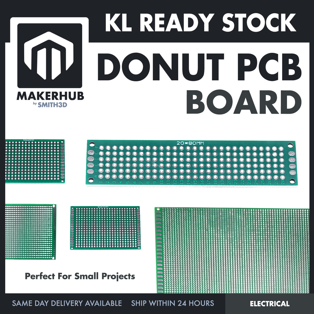 Double Sided Donut Board DIY Robotics Prototype Board PCB Circuit Board | Shopee Malaysia