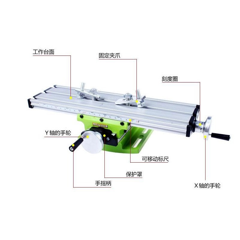 Mini mesin penggilingan silang 6300 yang kuat, meja kerja, mesin ...