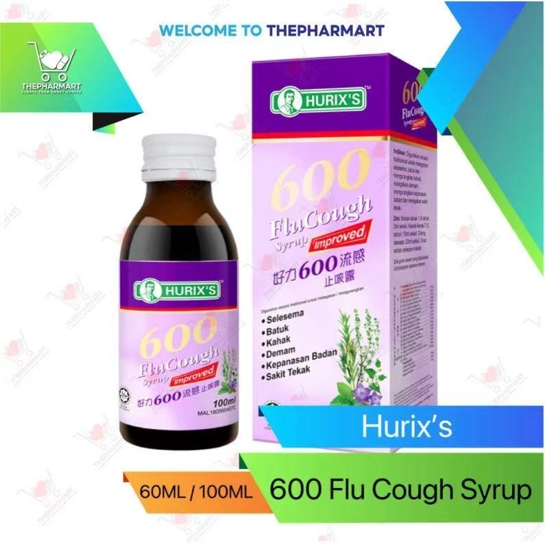 Hurix's 600 Flu Cough Syrup (60ml / 100ml) | Shopee Malaysia