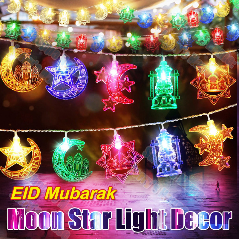 Christmas Lights Lampu Raya LED String Lights Festival Party Moon Star ...
