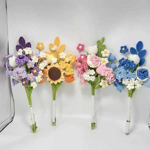 bunga crochet bouquet flower crochet crochet bouquet Bunga teratai puff ...