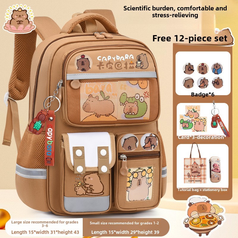 Large Capacity Cute Capybara Student Backpack | Shopee Malaysia