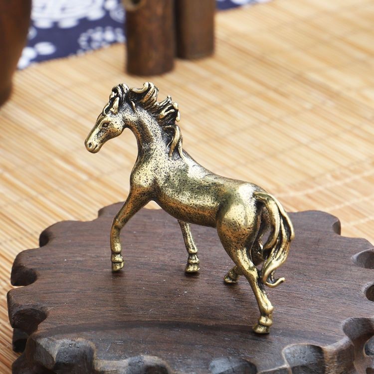 Brass Malaysia Ornaments Retro Pure Copper Chasing Wind Horse Handmade ...