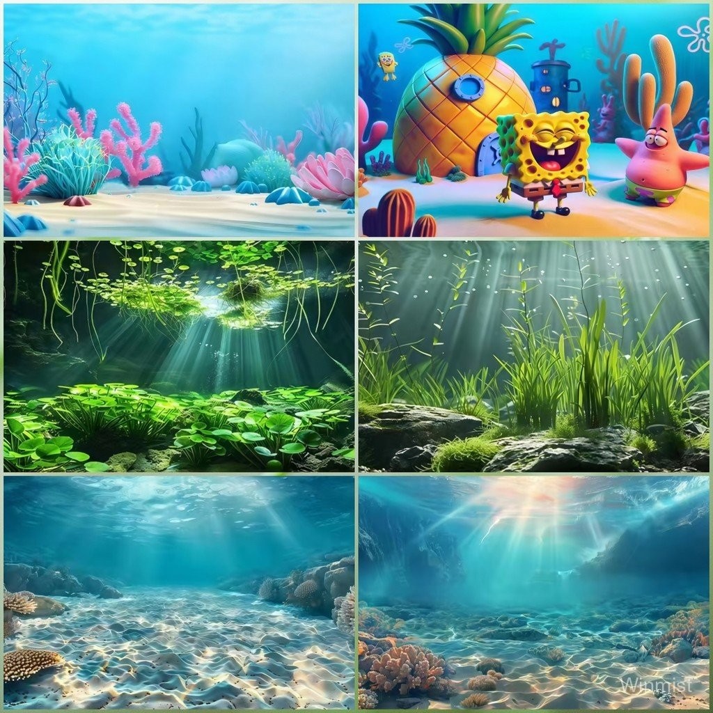 Fish Tank Background Paper HD Three-Dimensional Wallpaper Aquarium ...