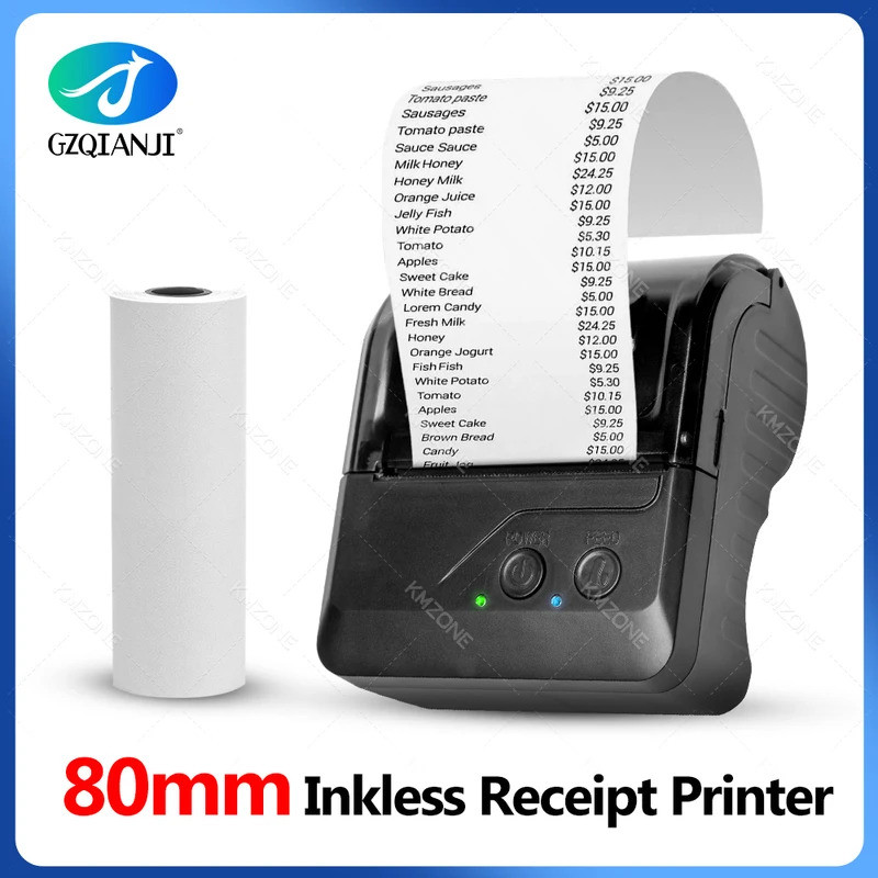 80mm Thermal Printer Portable Receipt Ticket Wireless Bluetooth Mobile ...