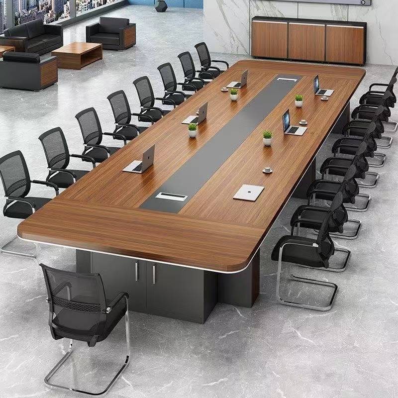 Conference table/Deluxe long conference table with storage cabinet and ...