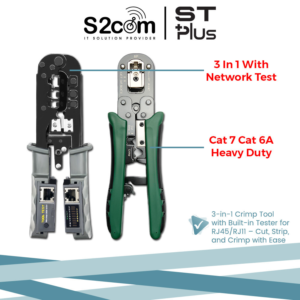 4P 6P 8P Network Crimping Tool Strip Cut Crimp 3-in-1 with Built-in ...