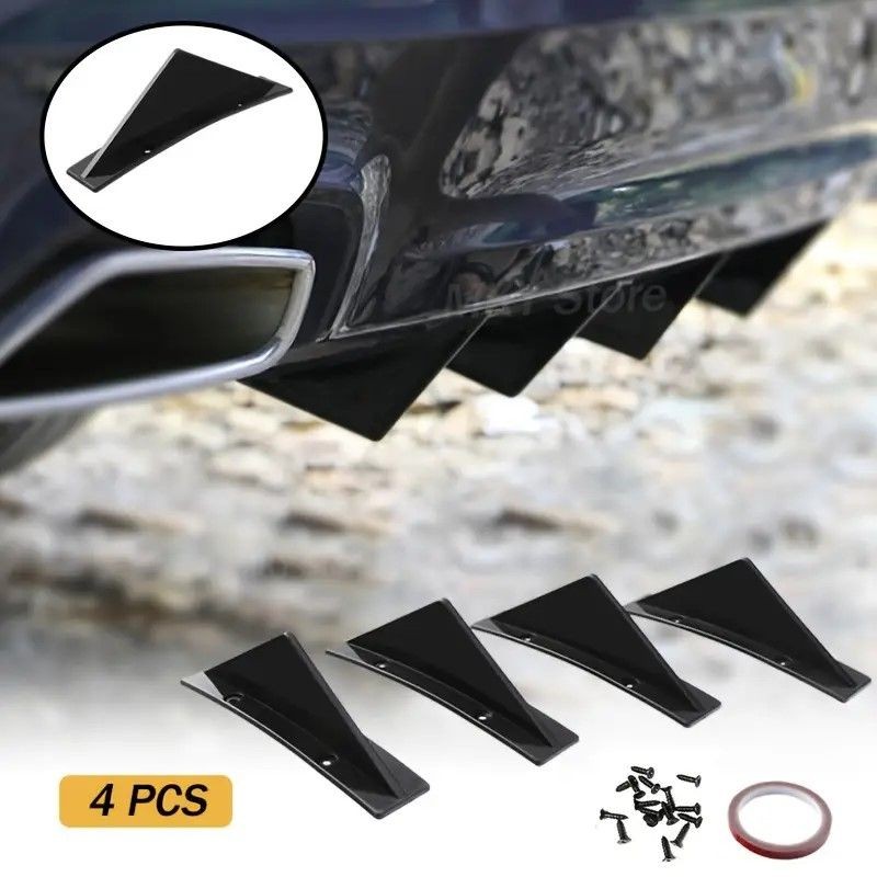 Car Universal Triangle Rear Spoiler Carbon Fiber Pattern Chassis ...