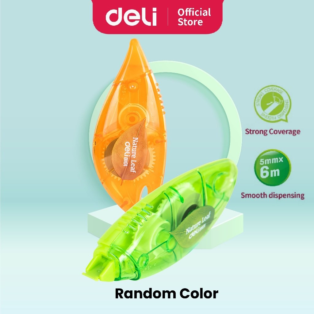 Deli Nature Leaf Correction Tape 6 meter Office Supplies School ...