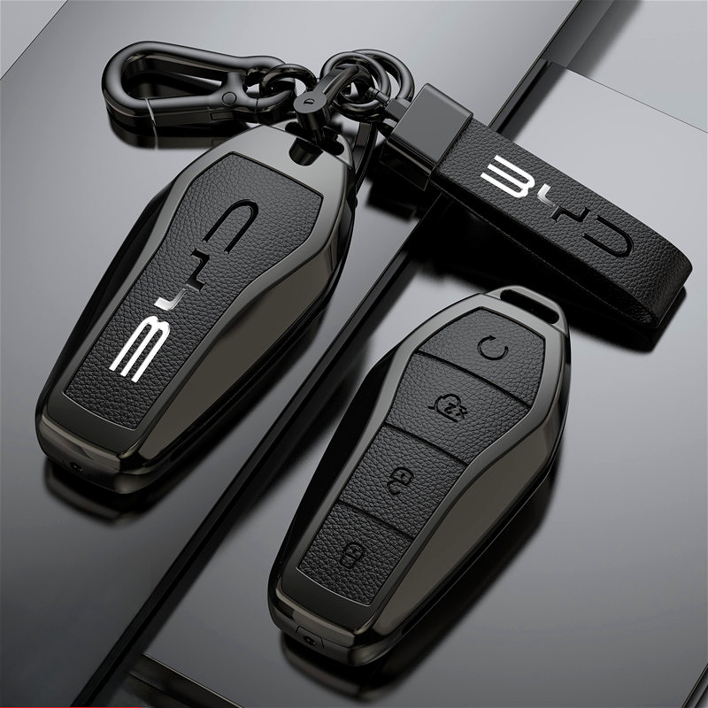 byd leather car key cover zine alloy auto key protection for m6 seal 06 ...