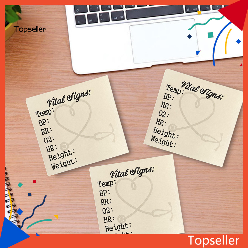 Tops* Portable Vital Sign Notes Doctor Office Label Stickers 50 Sheets ...