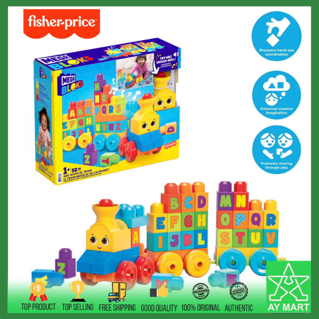 Mega Bloks ABC Alphabet Train Fisher Price Baby Toys A Musical Learning ...