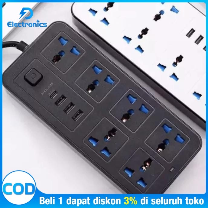 Universal Power Strip Socket 6 Power Socket 3 USB Port + C Fast ...