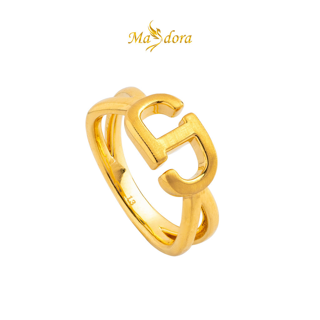 MASDORA 999 Gold Ring Rings Cincin Emas ~ Matte D Crossed (EMAS 999/24K ...