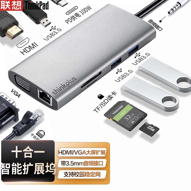 Lenovo Thinkpad Type-C Docking Station USB-C to HDMI and VGA Adapter ...