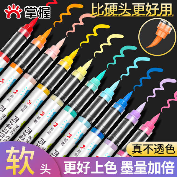 pensel warna pencil warna Kuasai penanda akrilik cecair lurus, hujung ...