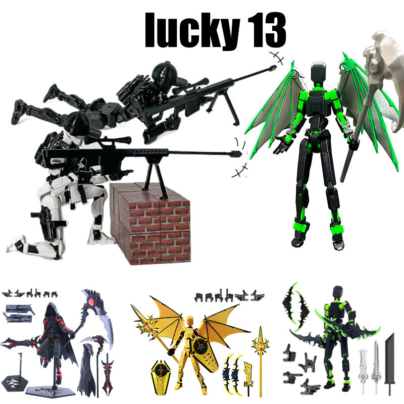 Dummy 13 Action Figure Lucky 13 Action Figure 3D Printed Doll Movable ...