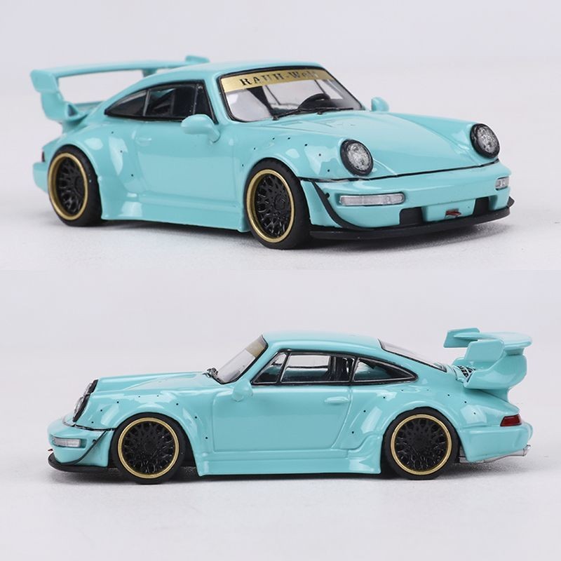 Oem 1: 64 Porsche RWB964 Tiffany Blue Alloy Car Model Die-Casting Car ...
