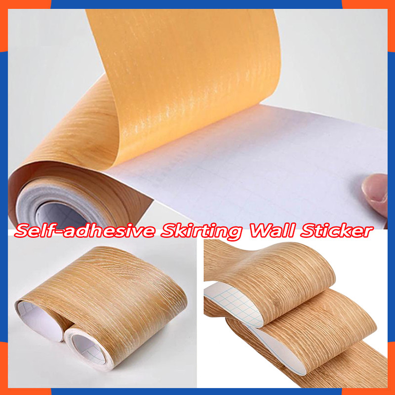 Self-adhesive Skirting Wall Sticker Wood Grain Sticker Furniture ...