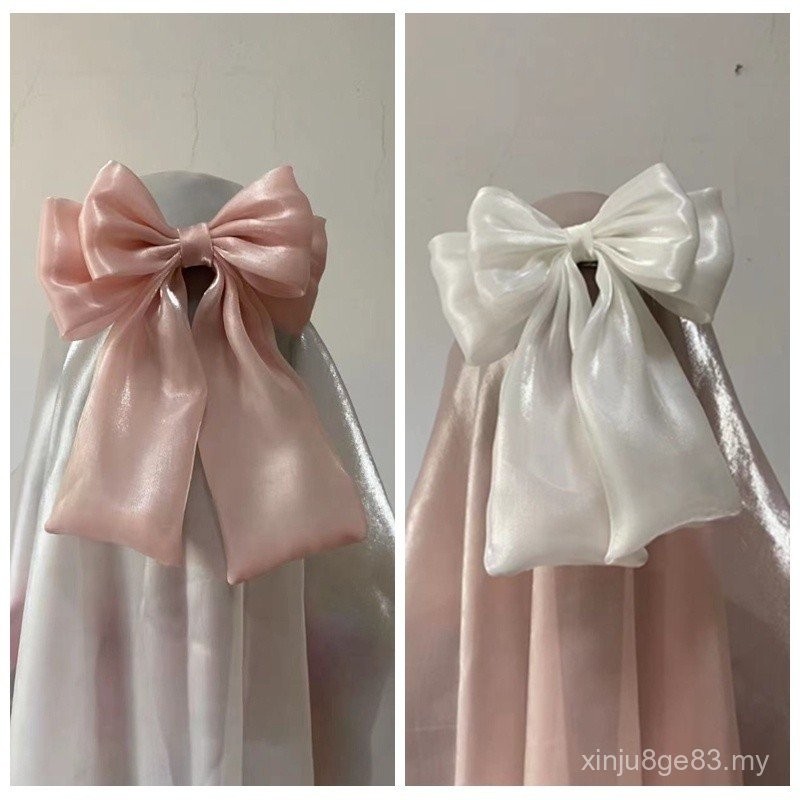 Ready stockBridal wedding hijab ribbon bow pin buckle 2 in 1 headdress ...