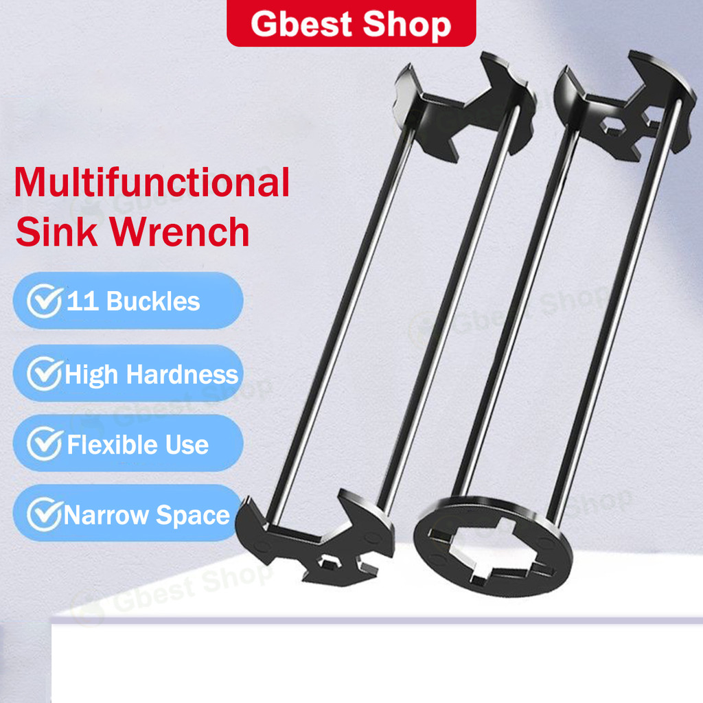 11in1 High Carbon Steel Faucet Wrench Sink Basin Spanner repair Tool ...