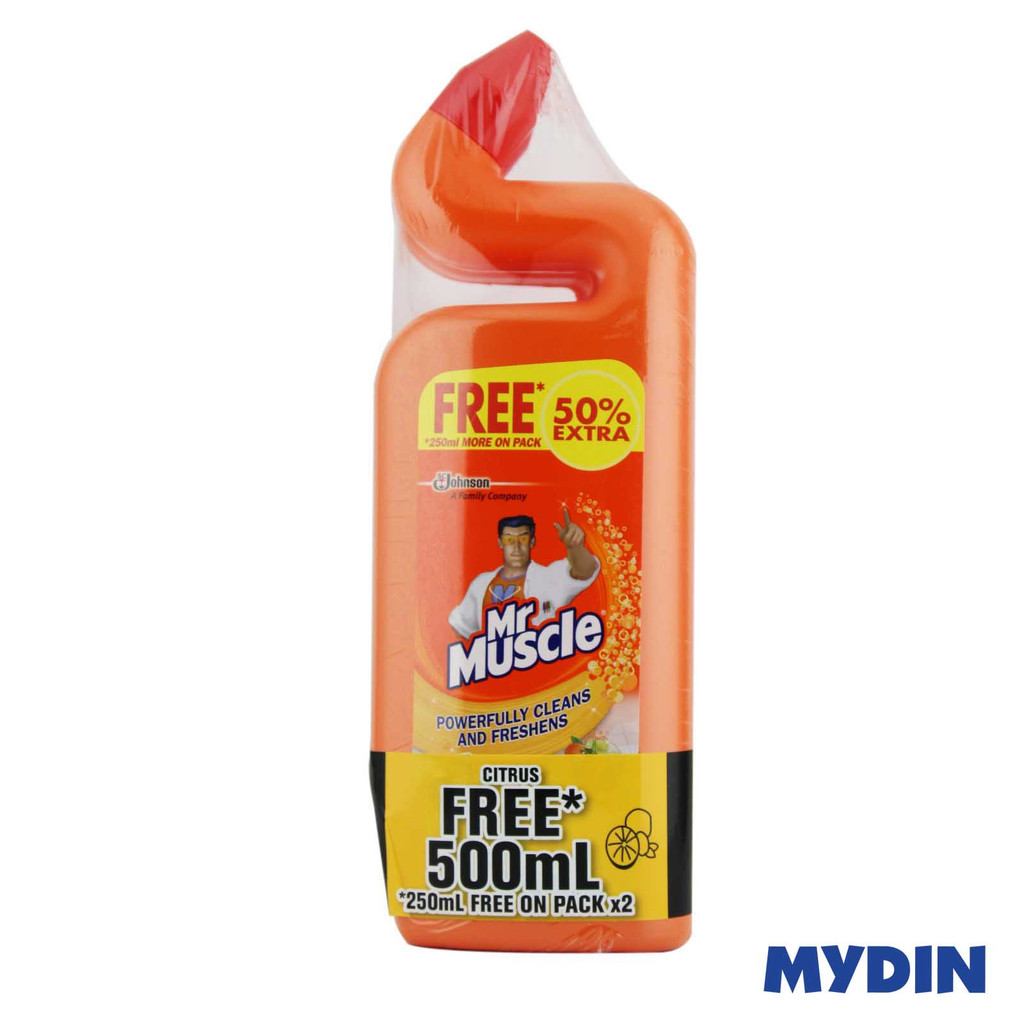 Mr.Muscle Toilet Bowl Liquid Twinpack FOC 25% (2 x 500ml) - Citrus ...