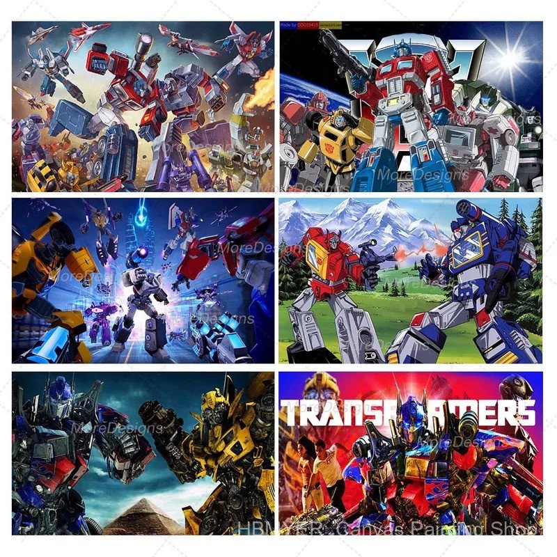 Transformers Cartoon Photo Backdrop Boys Birthday Party Optimus Prime ...