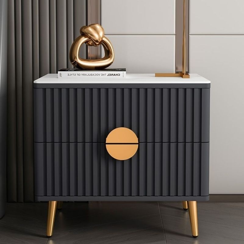 Modern and simple light luxury rock board bedside table bedroom simple ...