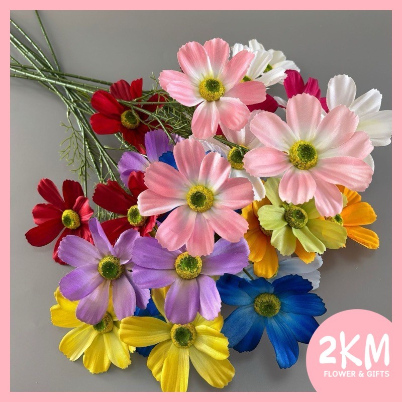 (3HEADS) GESANG Artificial Flower Fake Bunga Wedding Pelamin Tulip Rose ...