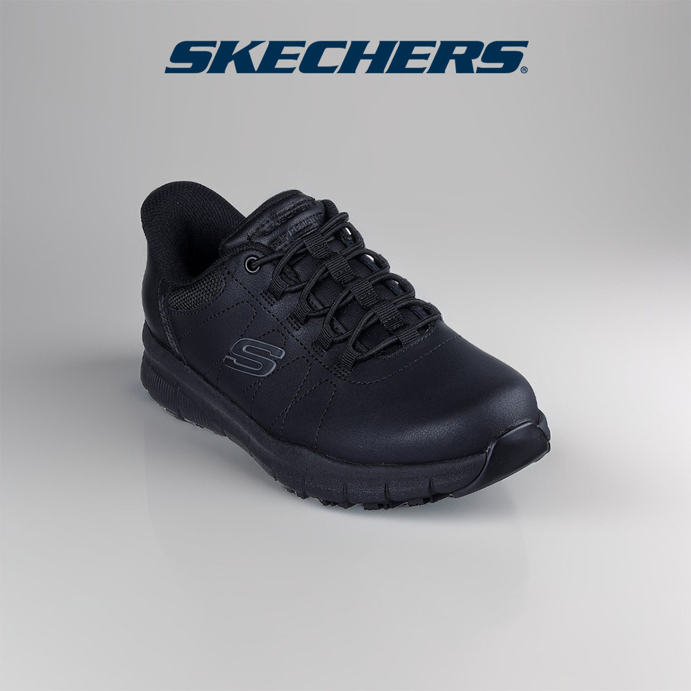 Skechers Women Slip-ins Work Nampa Cottonbud Work Shoes - 108218-BLK ...