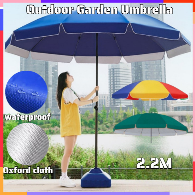 2.2m Payung Niaga Garden Umbrella Outdoor Patio Umbrella Beach Sun ...