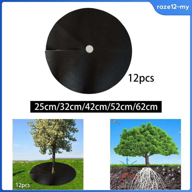 [RazecaMY] 12x Tree Mulch Ring Mulch Ring Mat Heavy Duty Round Weed Mat ...